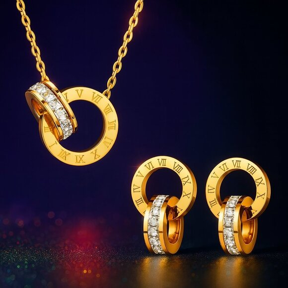 NKULTD | Jewelry | Timeless Elegance 8k Gold Plated Roman Numeral ...
